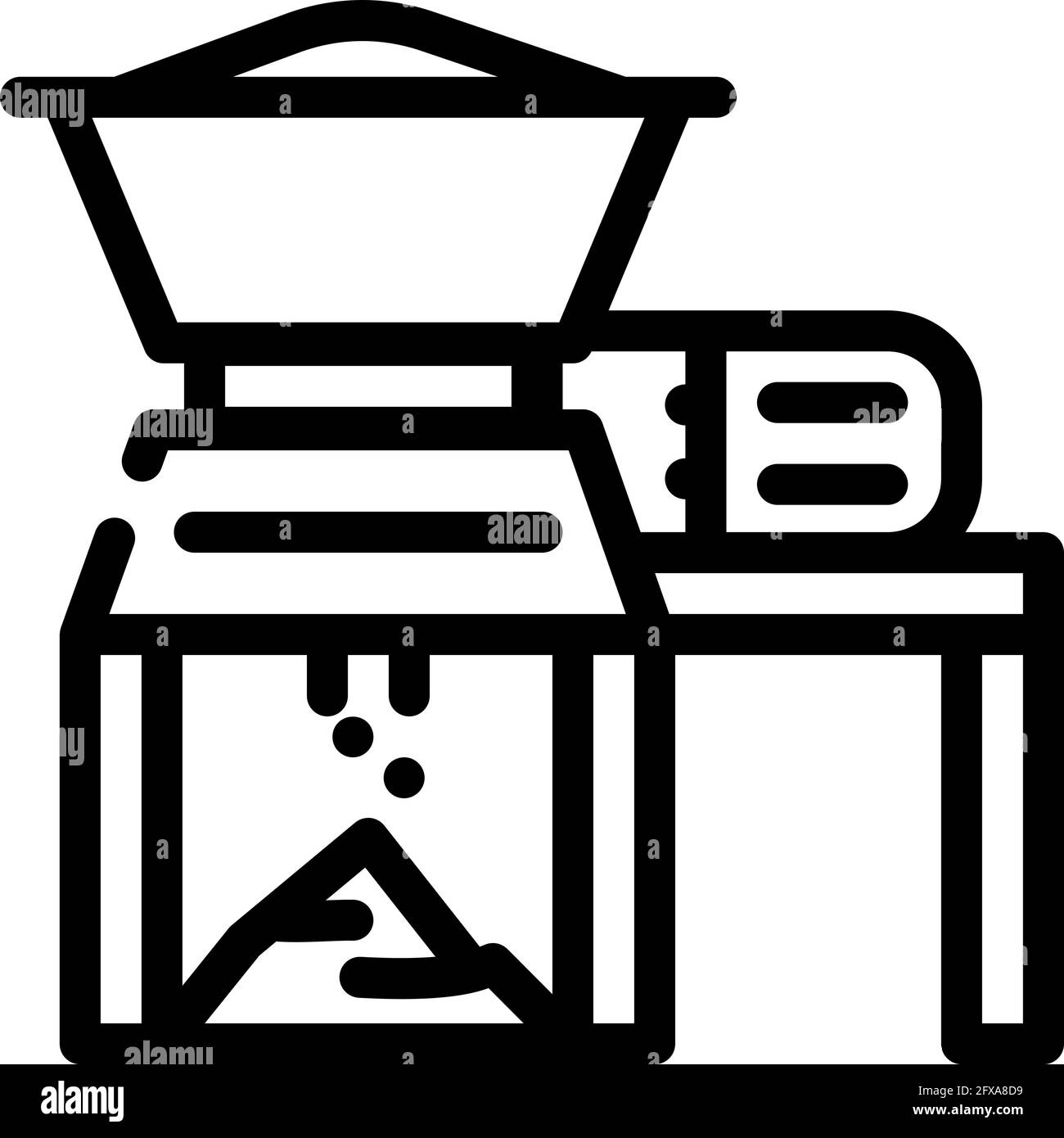 household waste shredder line icon vector illustration Stock Vector ...