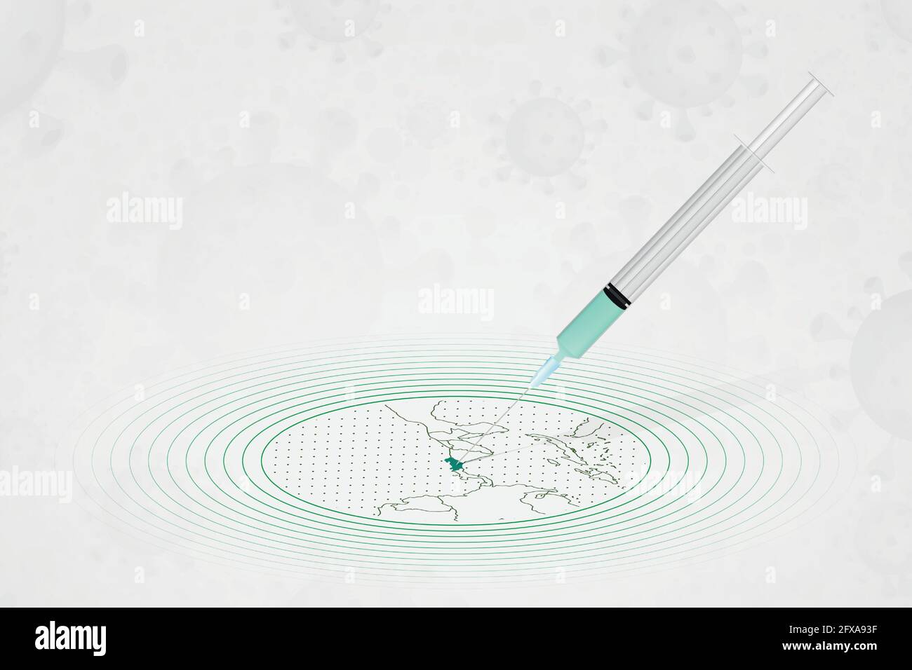 Costa Rica vaccination concept, vaccine injection in map of Costa Rica ...