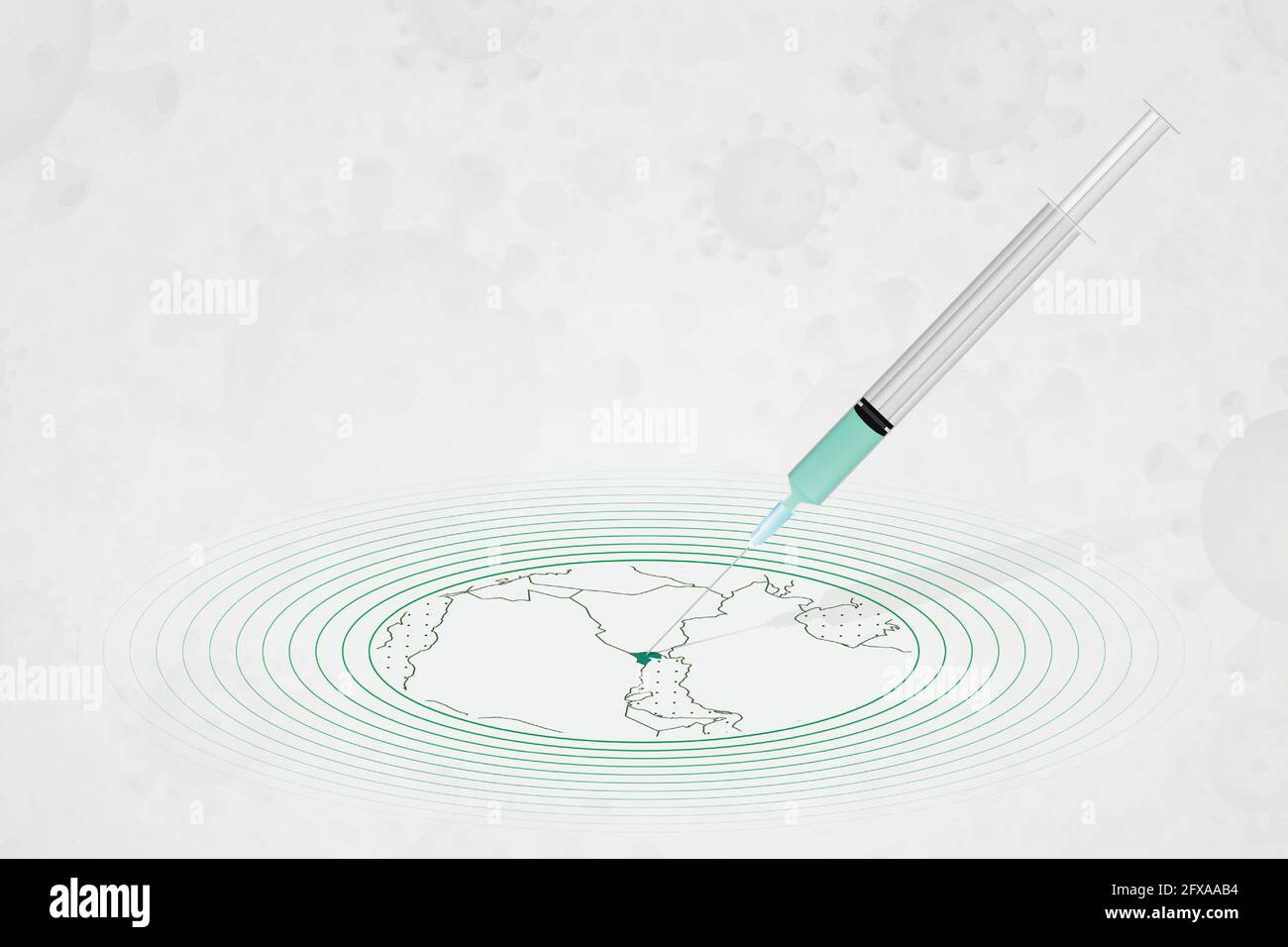 Kuwait vaccination concept, vaccine injection in map of Kuwait. Vaccine ...