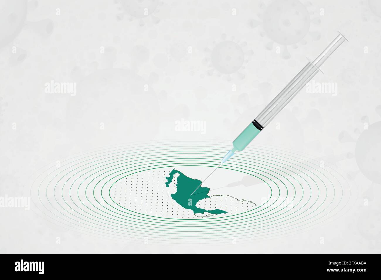 Mexico vaccination concept, vaccine injection in map of Mexico. Vaccine ...