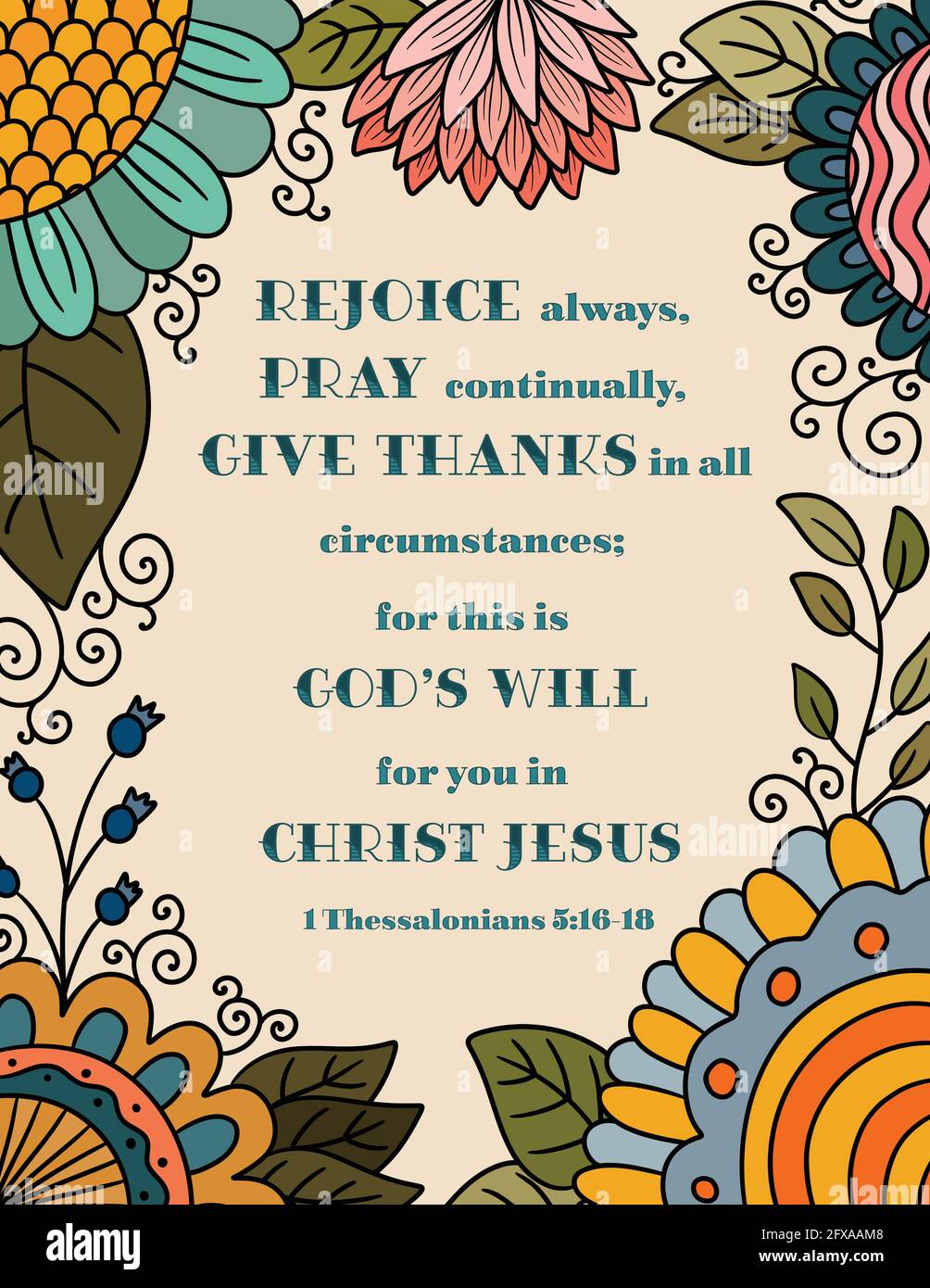 A Floral Border with a Bible Verse Stock Vector Image & Art - Alamy