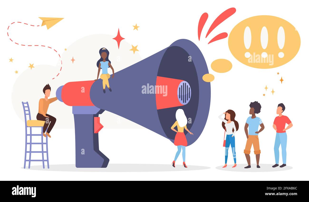 Marketing promotional campaign flat illustration. PR management and ...