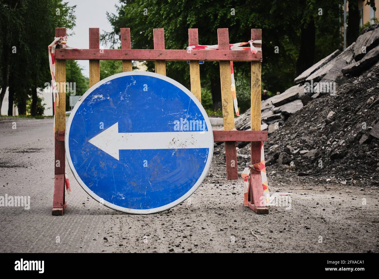 Road signs. Road works. Road warning signs. City streets. Road sign ...