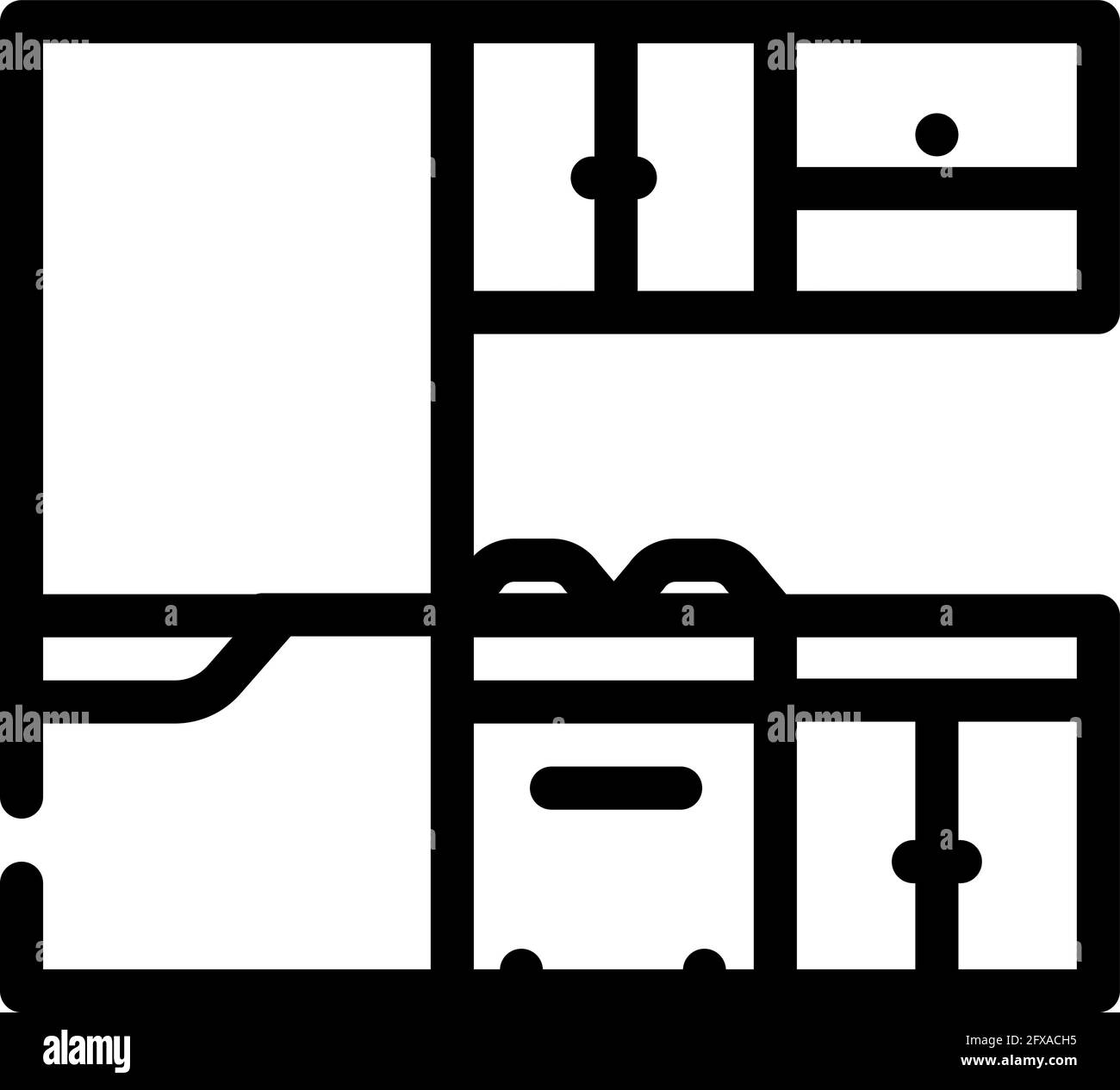 kitchen furniture line icon vector illustration Stock Vector Image ...