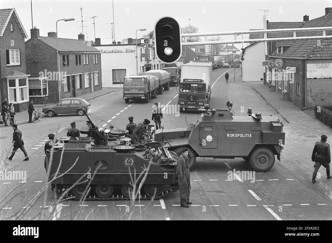 Armored cars block access roads hi-res stock photography and images - Alamy