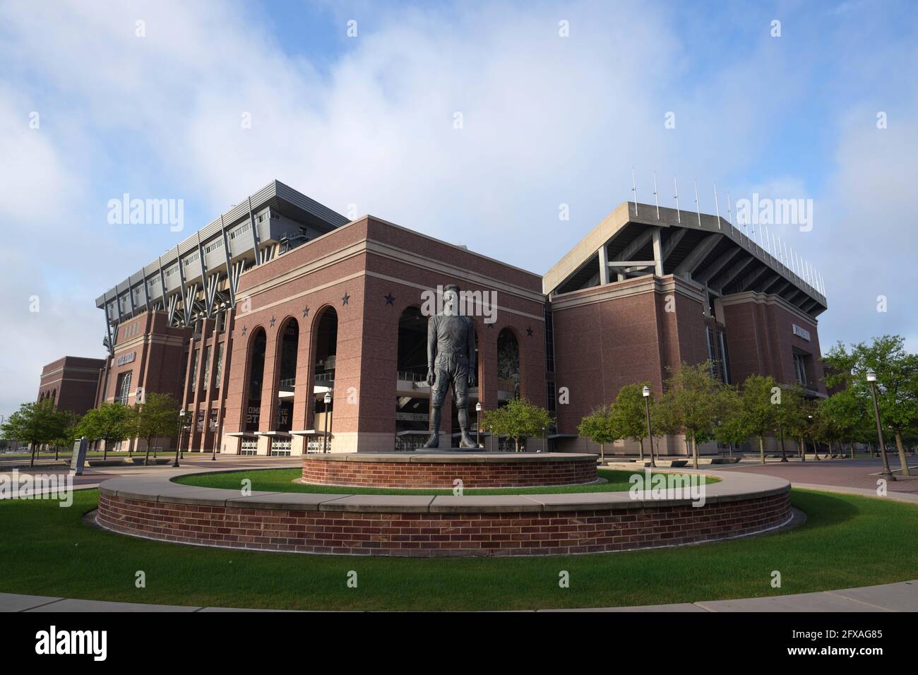 A general view of the 12th Man Statue of E. King Gill at Kyle Field ...