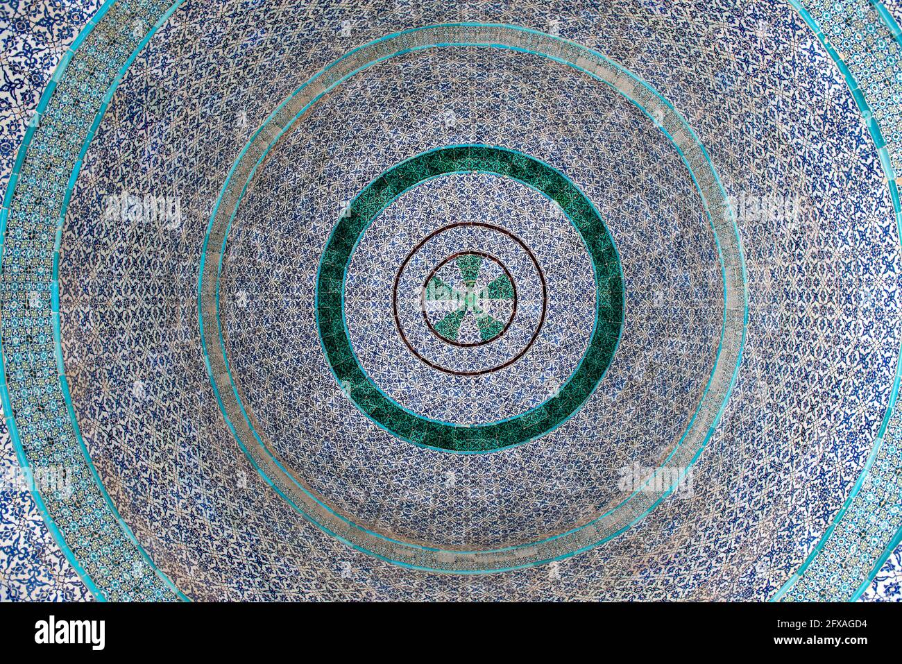 Mosaic on the Dome of the Rock, Temple Mount, Jerusalem, Israel. Arabic ...