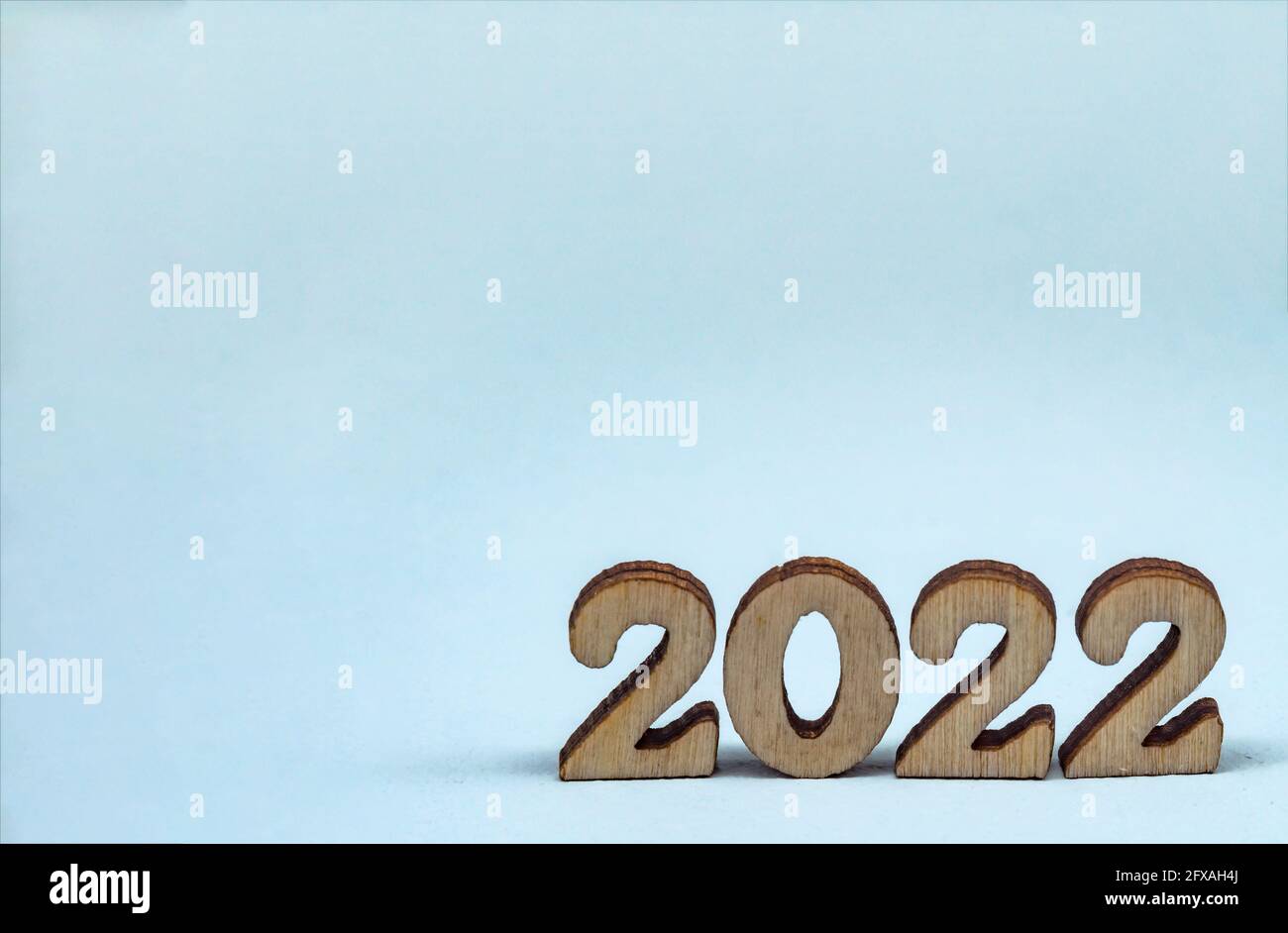 Banner 2022. Numerals 2022 on blue background. Wooden digits 2022 Stock ...
