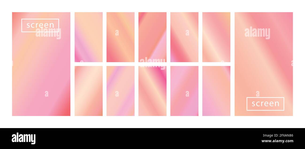 Mobile screen lock display collection of colorful backgrounds in trendy ...