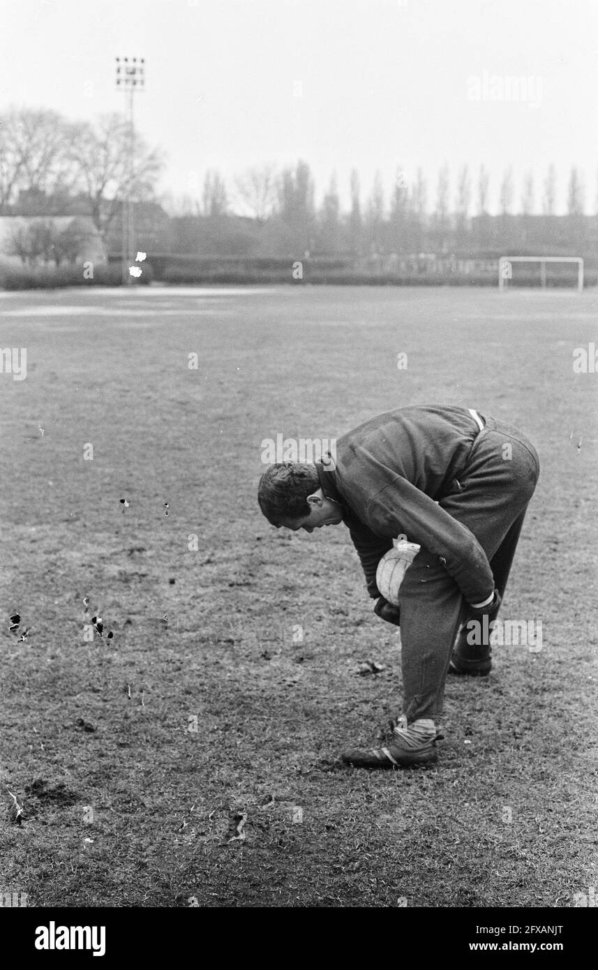 Dukla Prague trains on outfields of the Olympic Stadium, Goalkeeper Ivo ...