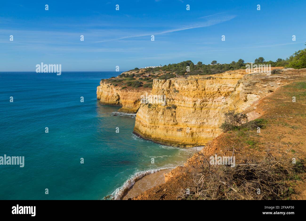 Coastal cliffs of Algarve, Lagoa, Portugal Stock Photo - Alamy