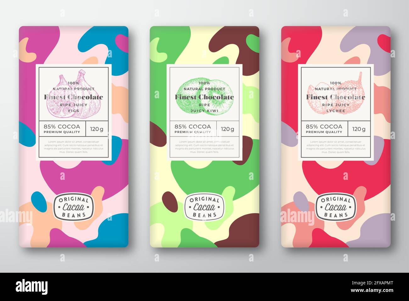 Chocolate Labels Set. Abstract Vector Packaging Design Layouts ...