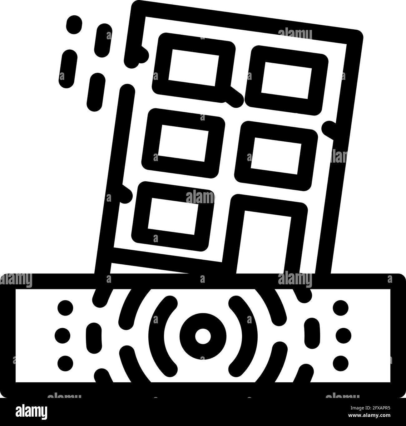 earthquake disaster line icon vector illustration Stock Vector Image ...