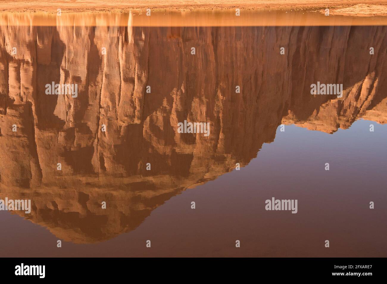 Monument Valley red rock water reflection Stock Photo - Alamy