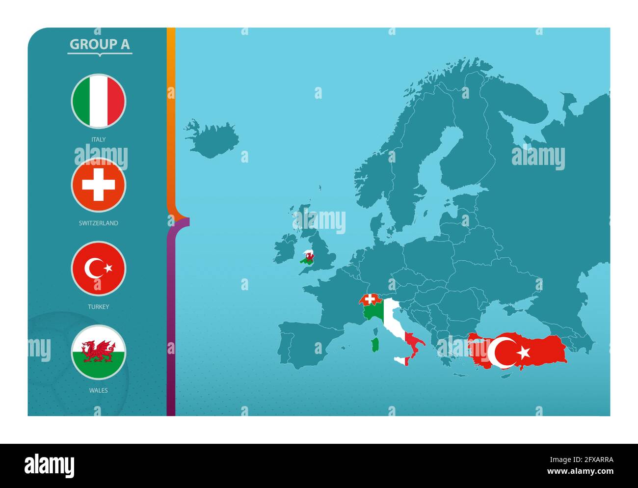 European Soccer Team Map Map Of Europe With Marked Maps Of Countries