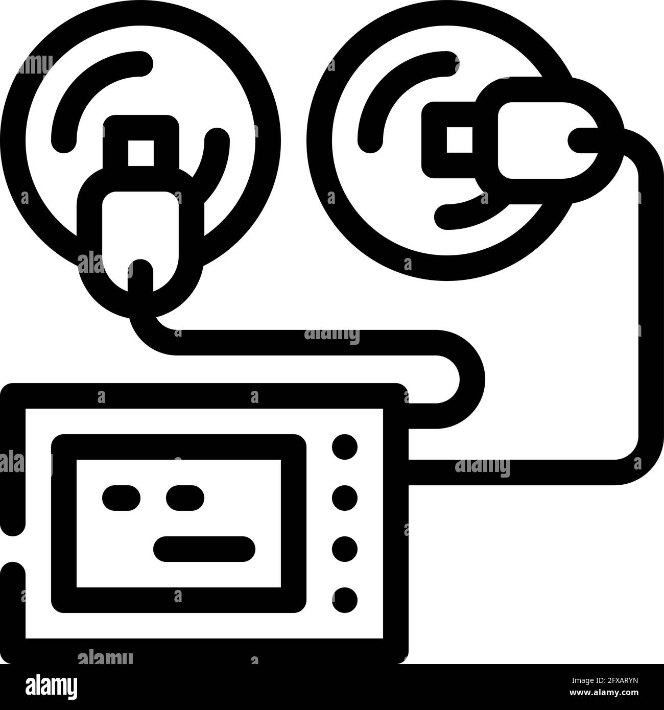 stimulator with suction cups line icon vector illustration Stock Vector ...