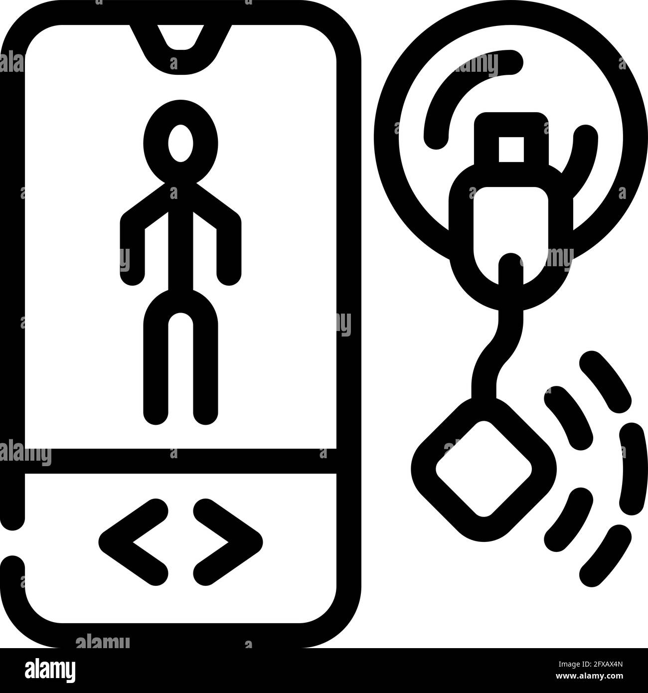 mobile control ems training line icon vector illustration Stock Vector ...