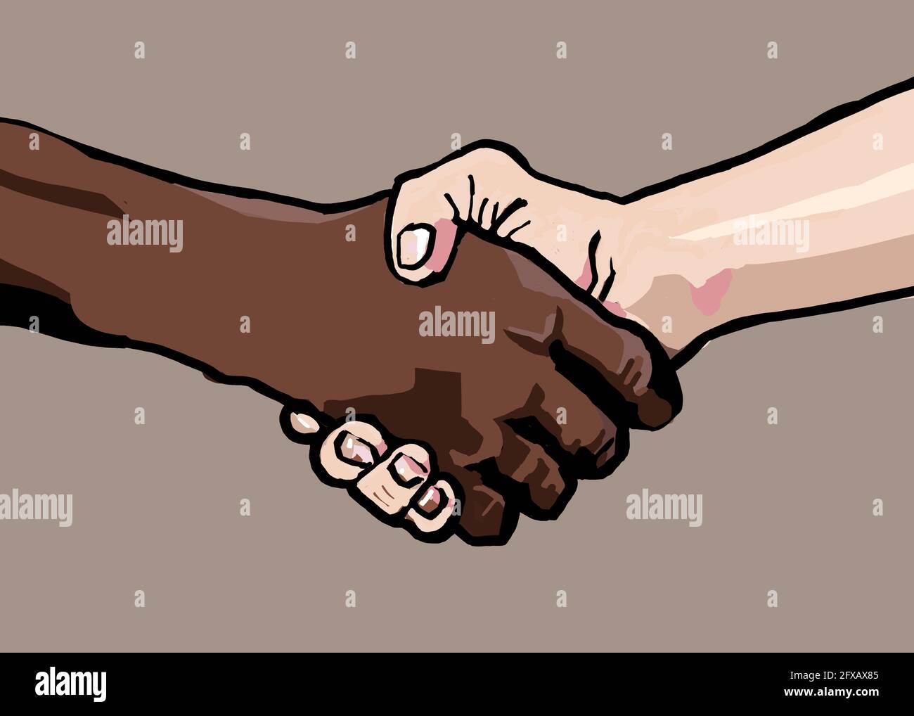illustration about multi racial agreement and respect - pen marker ...