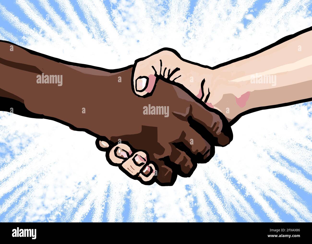 illustration about multi racial agreement and respect - pen marker ...