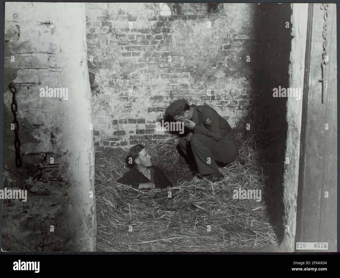 A hiding place in the horse stable of the Smedts family farm, which was ...
