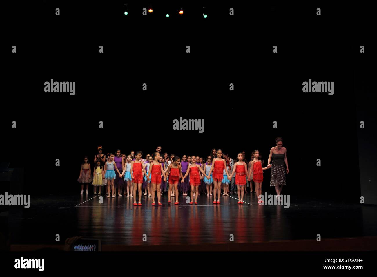 Children dance school dancers perform dance on stage during their year ...