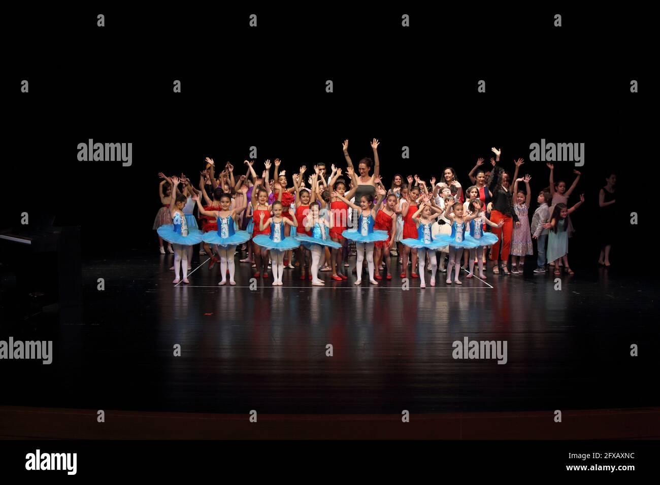 Children dance school dancers perform dance on stage during their year ...