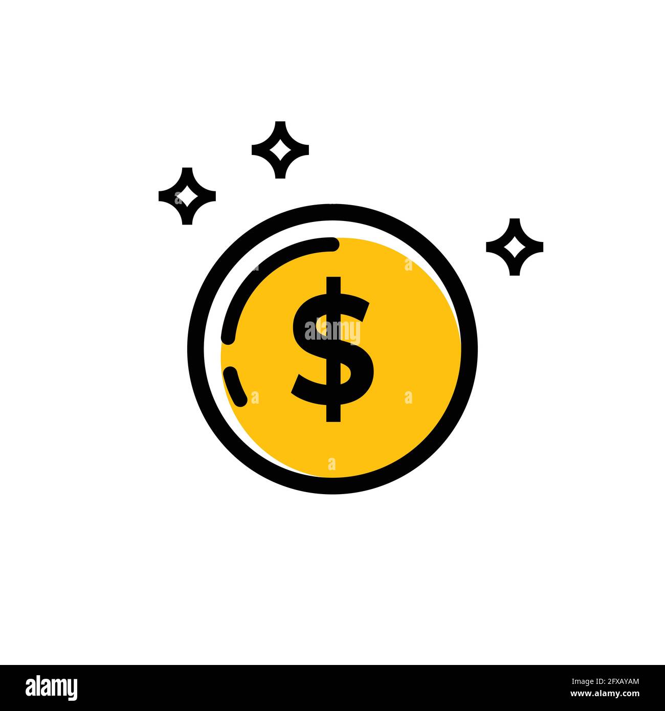Coin vector icon isolated Stock Vector Images - Alamy