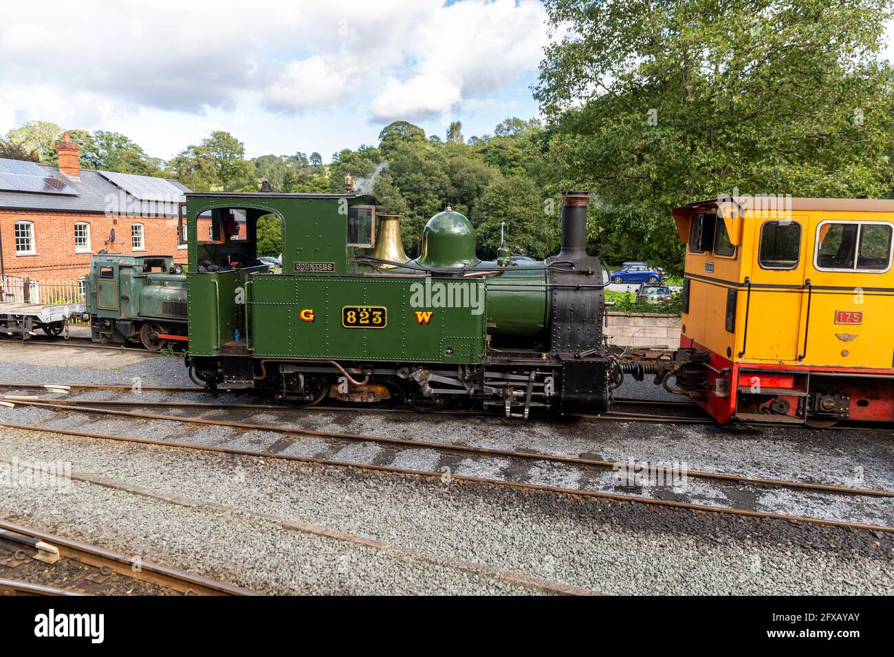 The Countess locomotive in sidings, Llanfair Caereinion Station ...