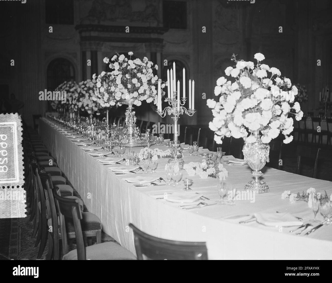 First day visit King Hakon, dinner tables Royal Palace Amsterdam ...