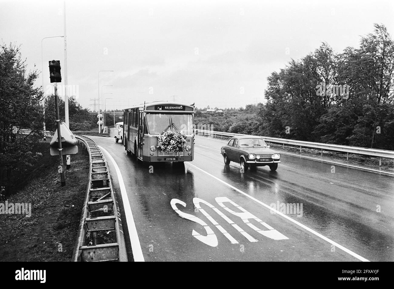 First bus on free bus lane, May 25, 1979, buses, infrastructure ...