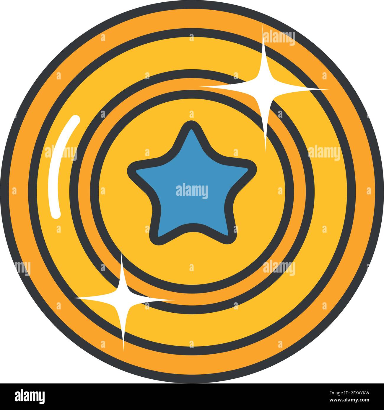 videogame coin with star symbol Stock Vector Image & Art - Alamy