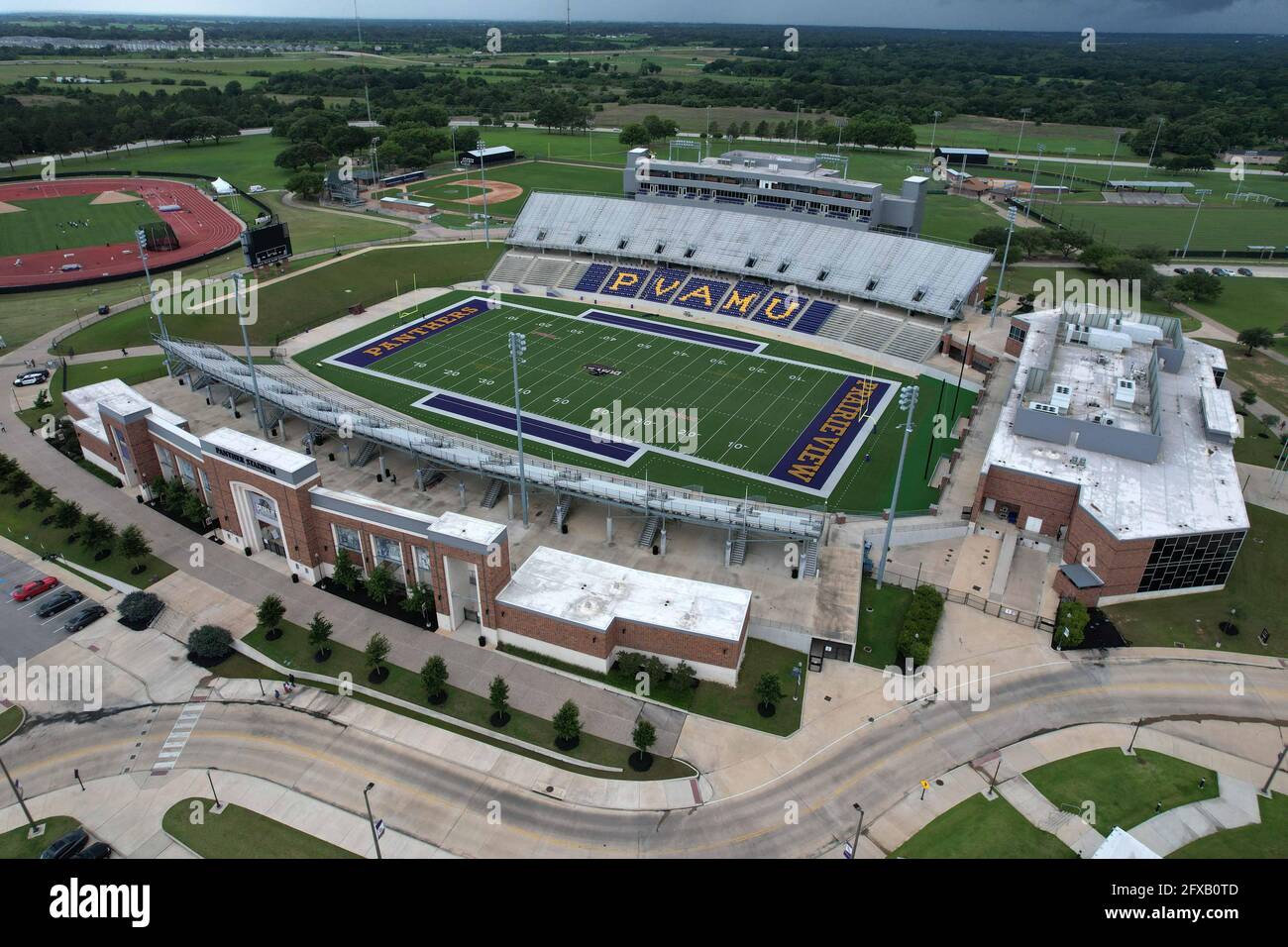 An aerial view of Panther Stadium at Blackshear Field on the campus of ...