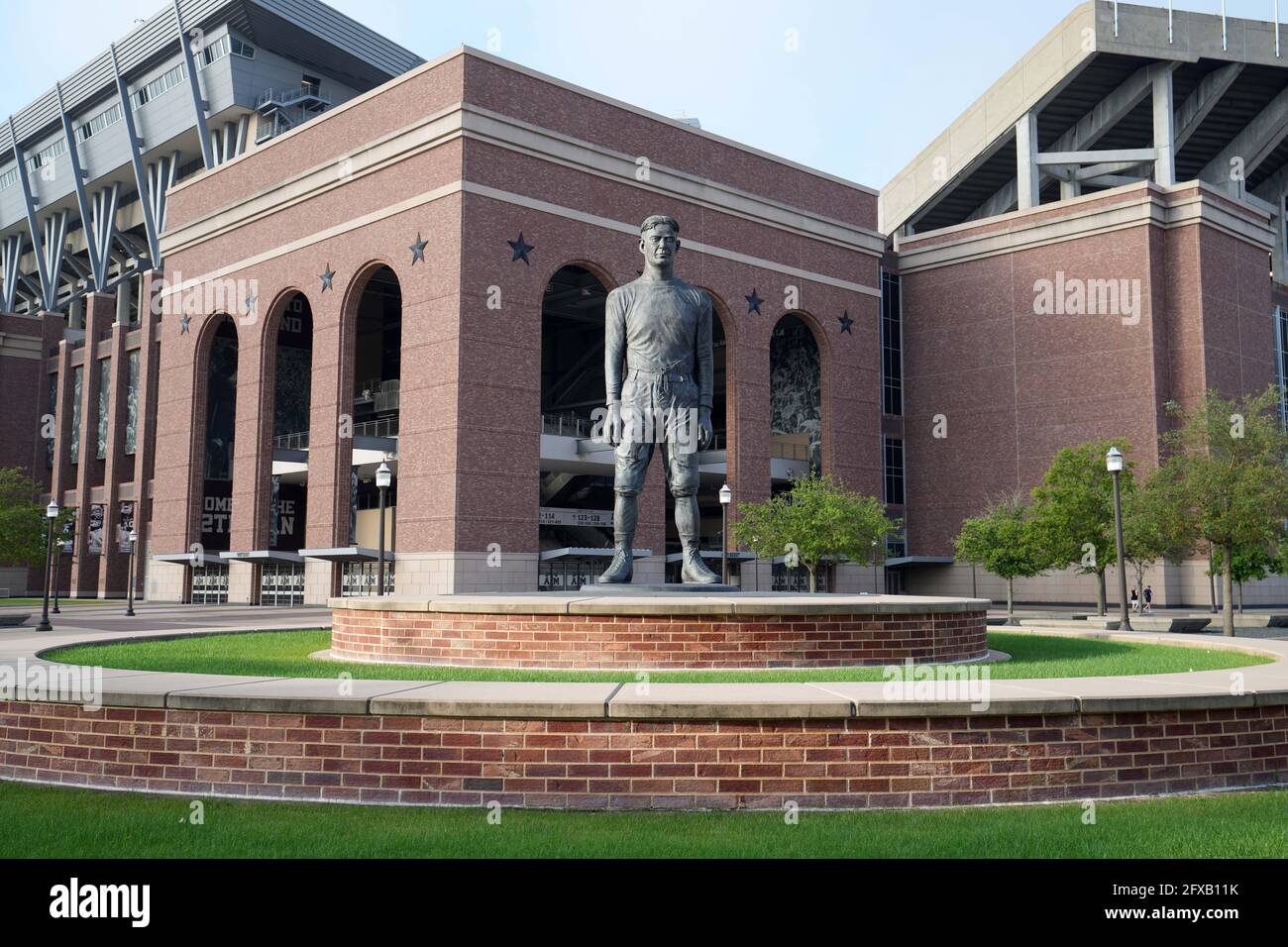 A general view of the 12th Man Statue of E. King Gill at Kyle Field ...