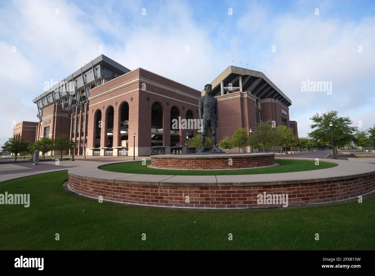 A general view of the 12th Man Statue of E. King Gill at Kyle Field ...