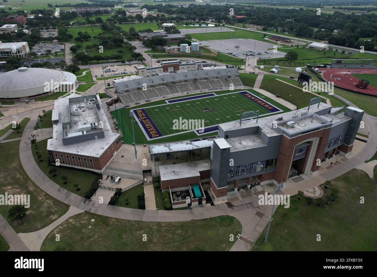An aerial view of Panther Stadium at Blackshear Field on the campus of ...
