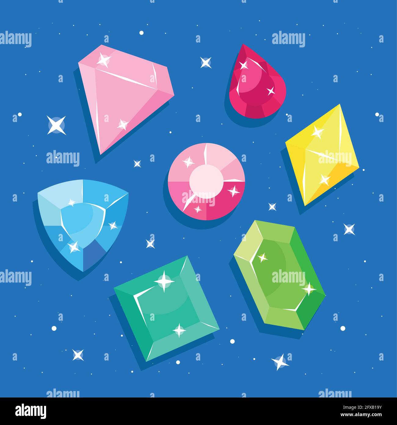 set of diamonds and gems Stock Vector Image & Art - Alamy