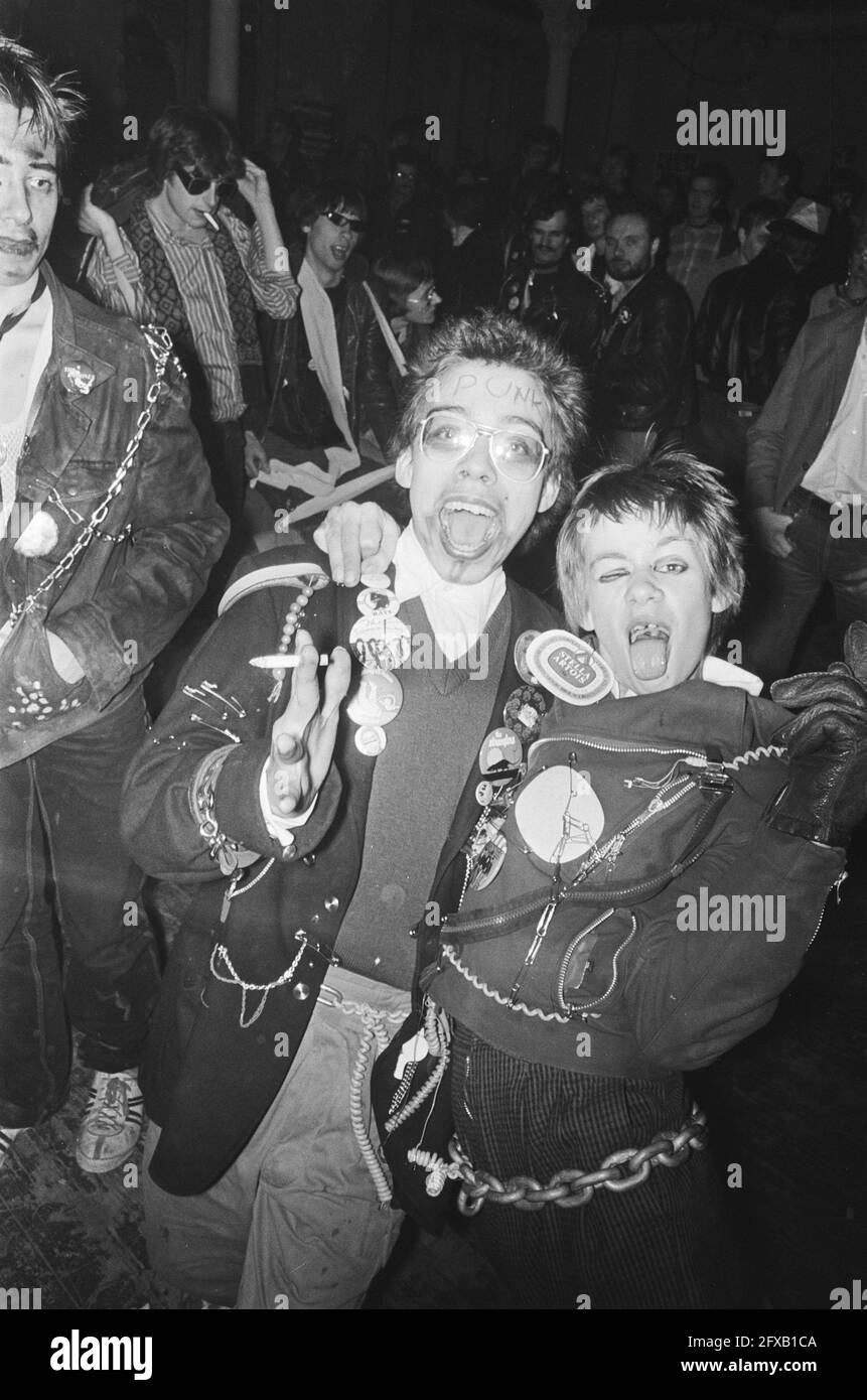 First Dutch Punk Festival in Paradiso Amsterdam; punks during festival ...