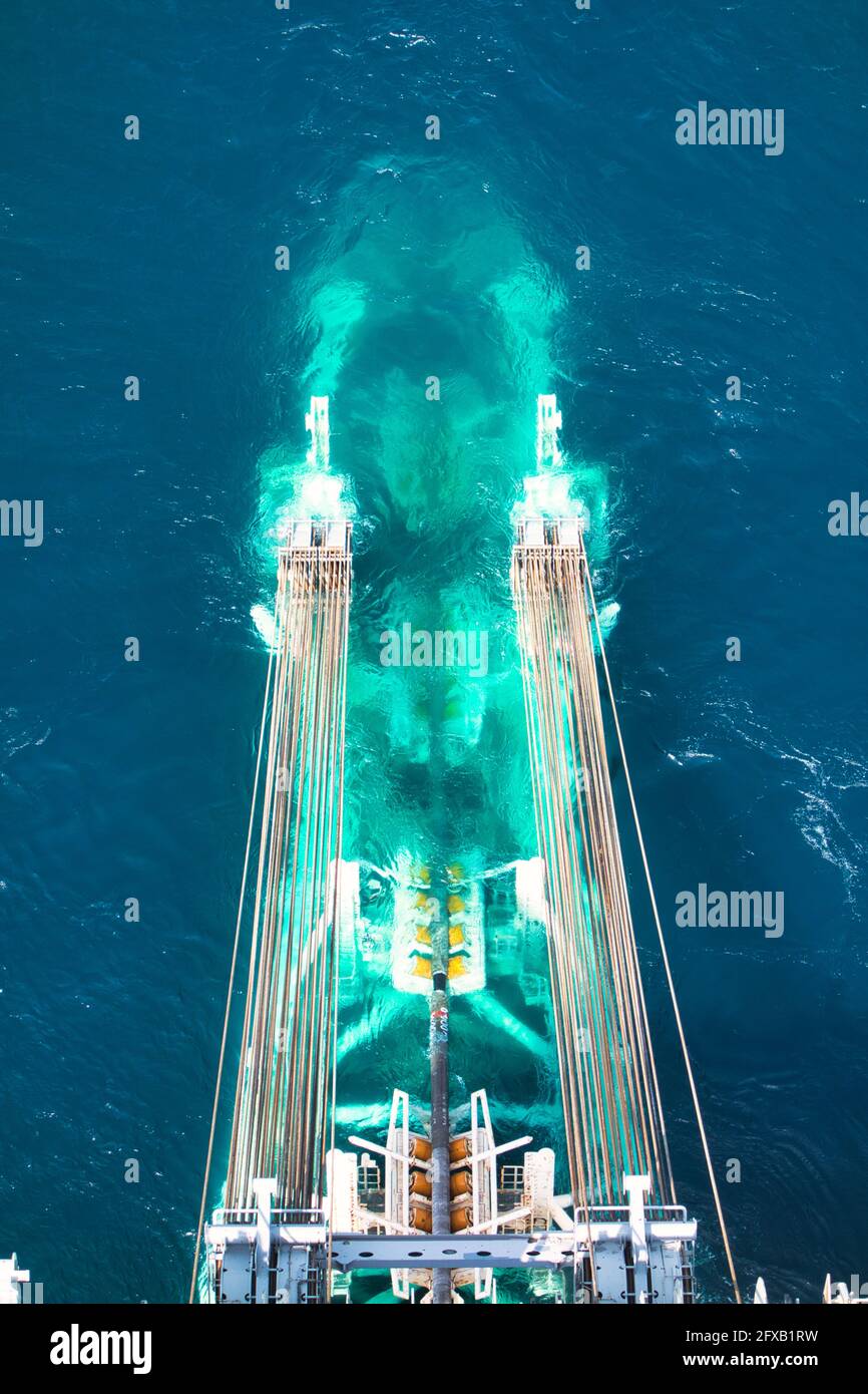 A pipelay barge stinger seen from above Stock Photo - Alamy