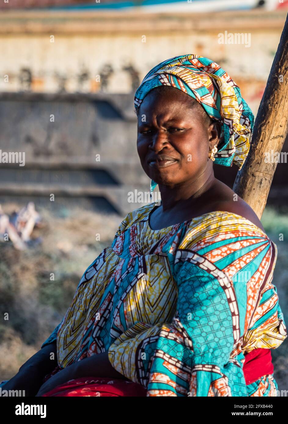 Senegal, Africa - Jan, 2019: Portrait of a beautiful Senegalese woman ...