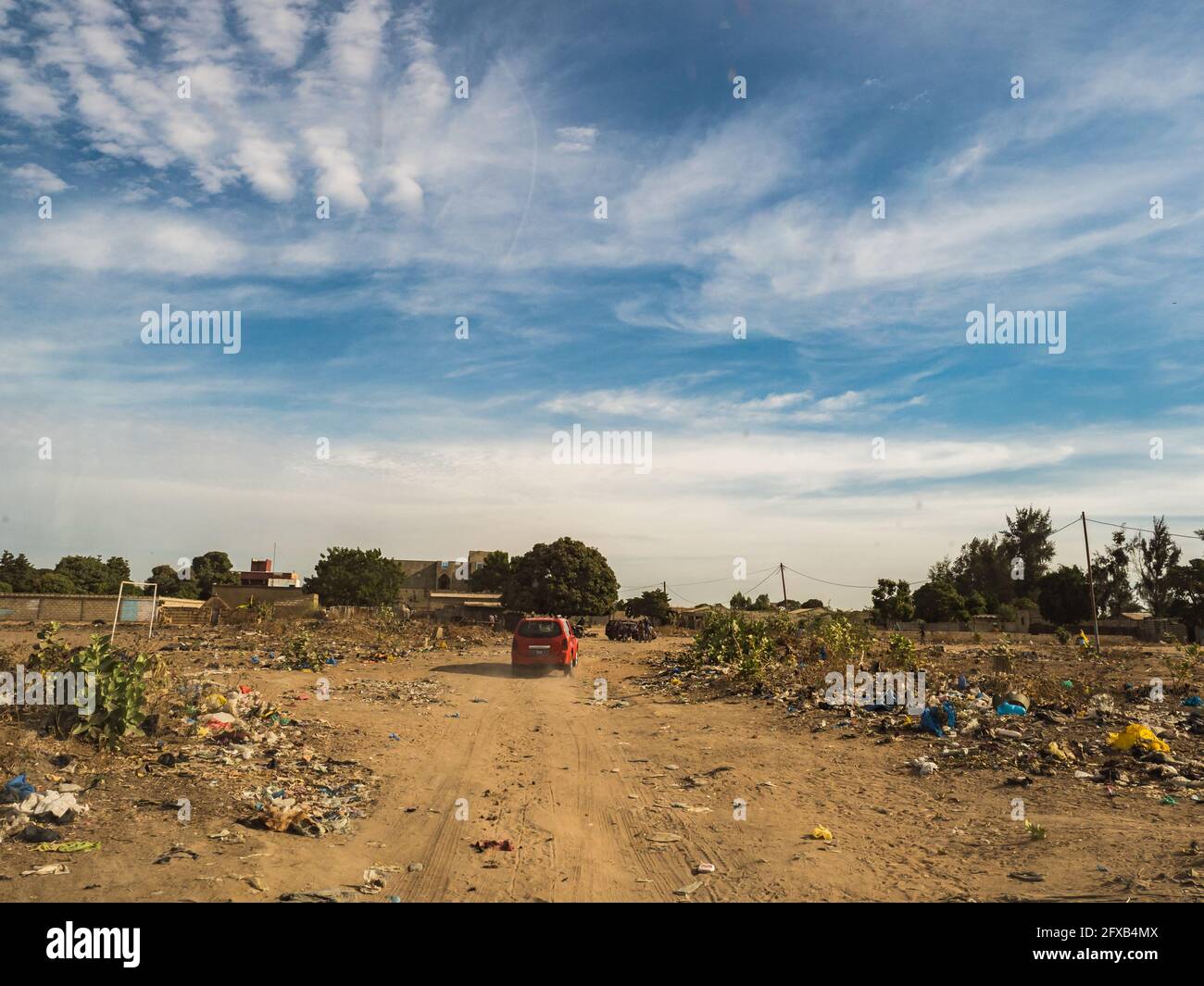 Senegal, Africa - Jan 2019: Street in a small African town Stock Photo ...
