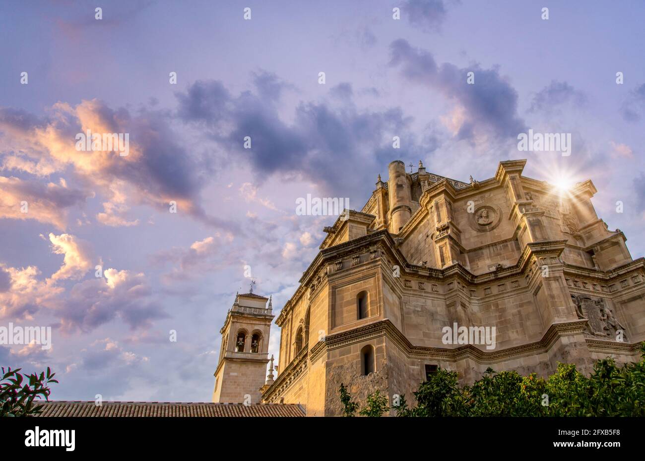 Famous San Jeronimo Monastery in a heart of Granada Historic city Stock ...