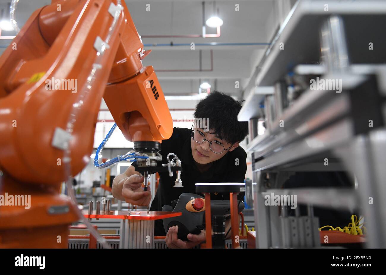 The mobile phone chip product factory in Jiashan, Zhejiang, China on ...