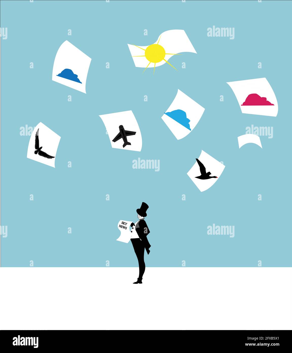 illustration of a journalist and spreading his latest news Stock Vector ...