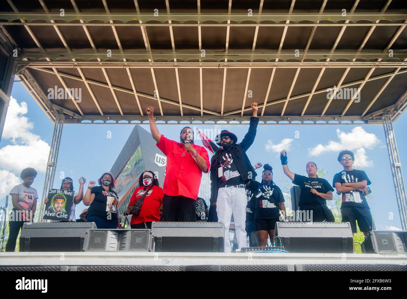 Jacob Blake Sr, the father of Jacob Blake Jr speaks at Commons Park ...