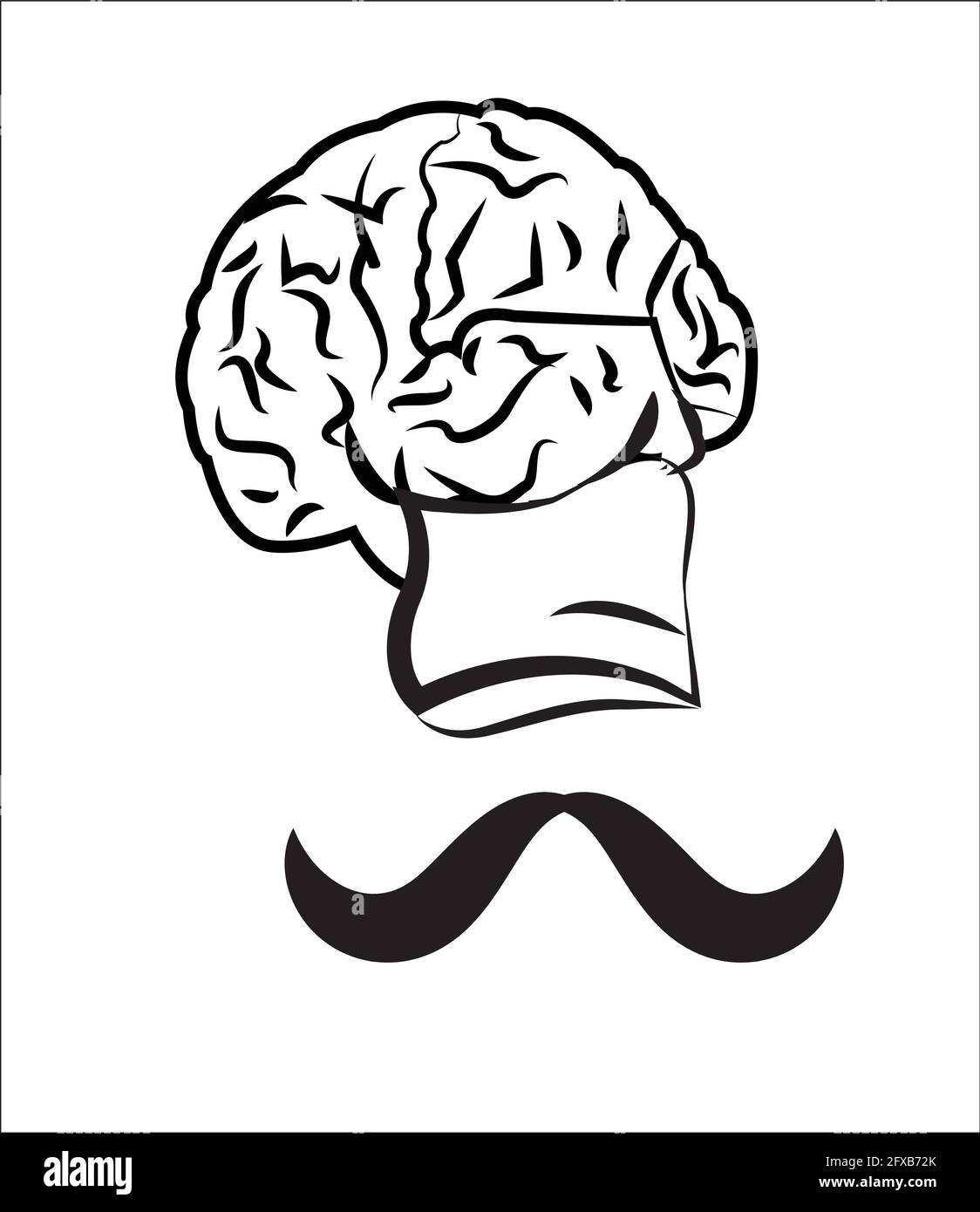 illustration of a chef's hat in the shape of a brain, isolated on white ...