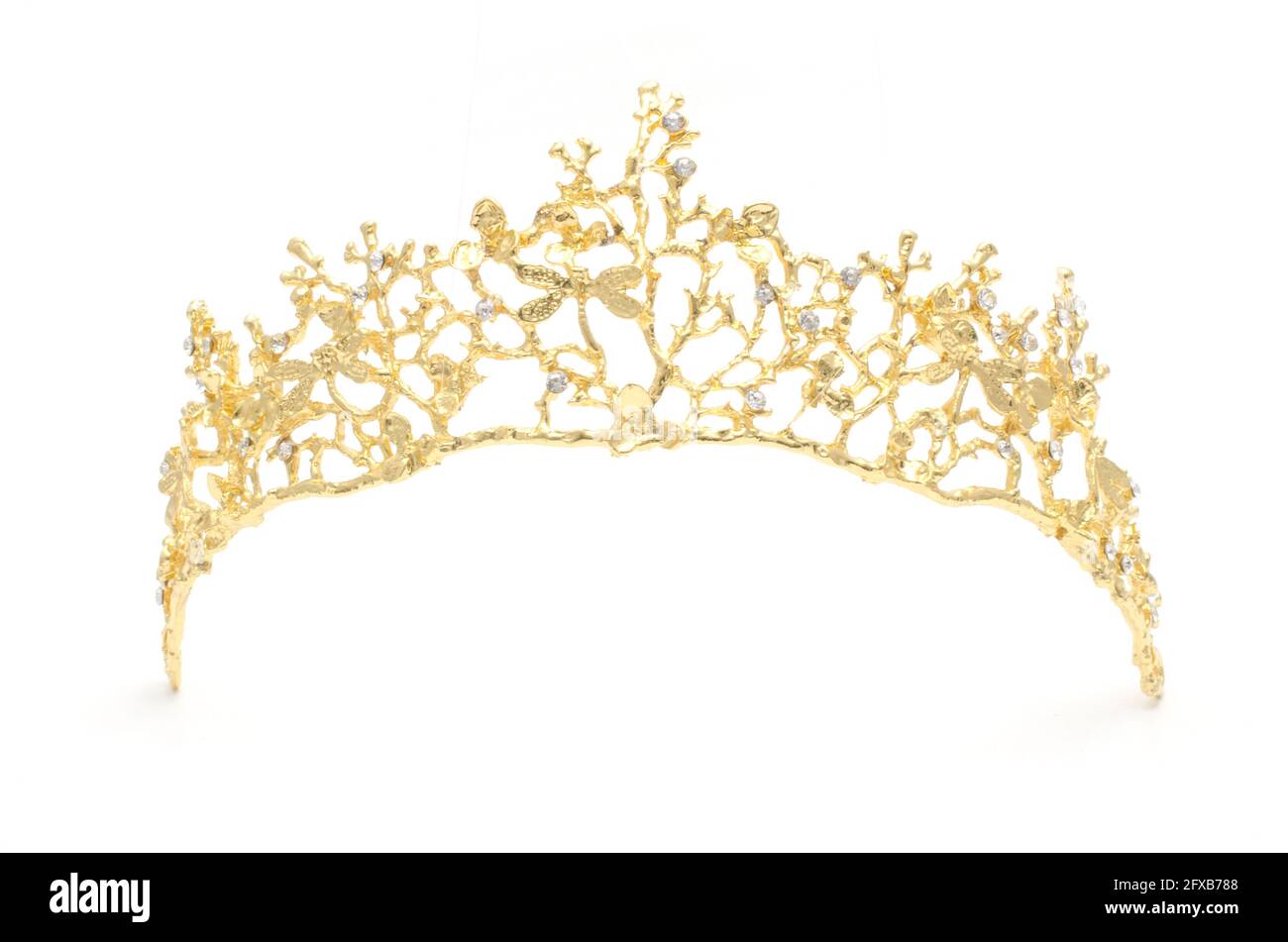 gold crown with diamonds isolated on white Stock Photo - Alamy