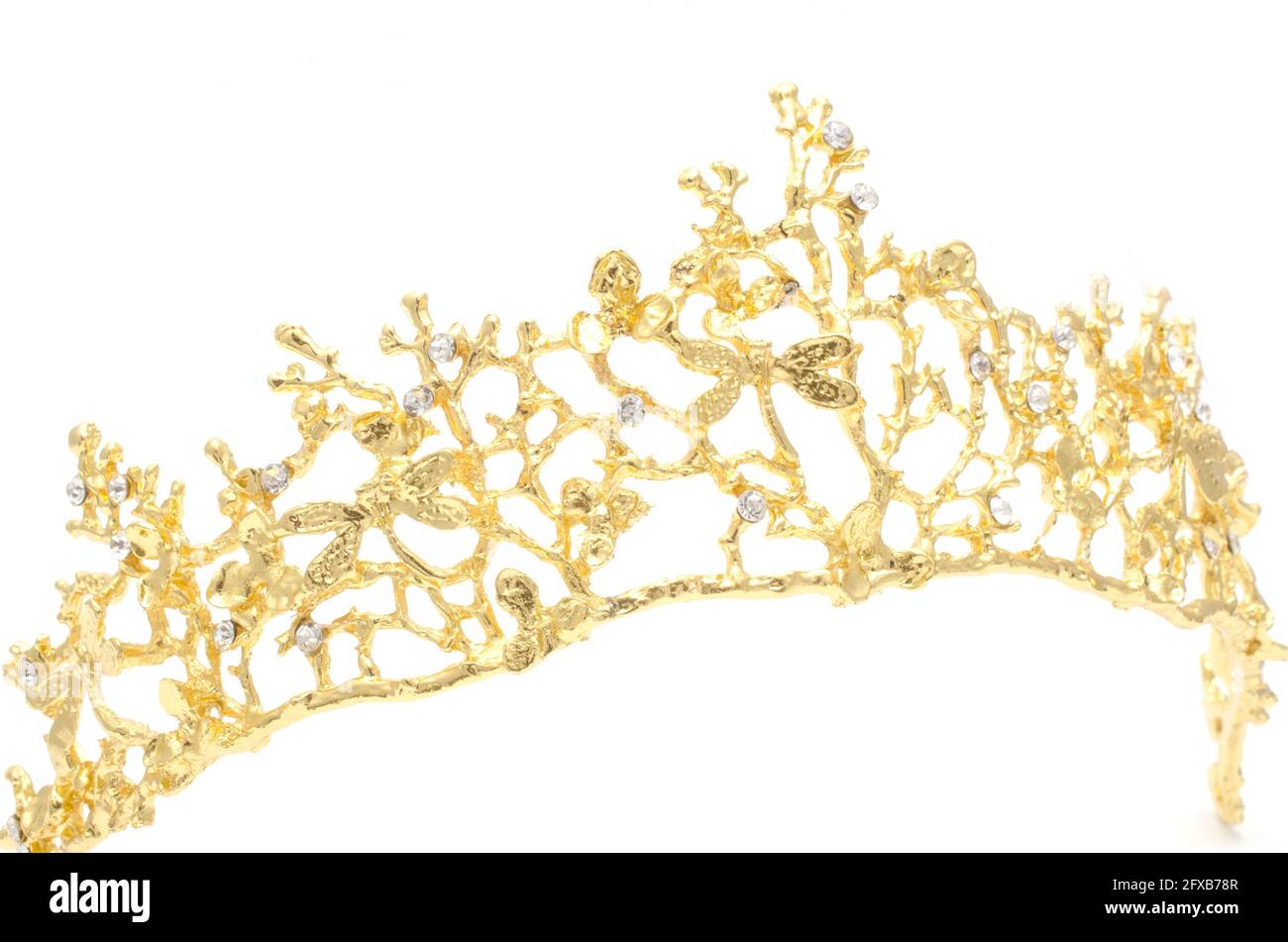 gold crown with diamonds isolated on white Stock Photo - Alamy
