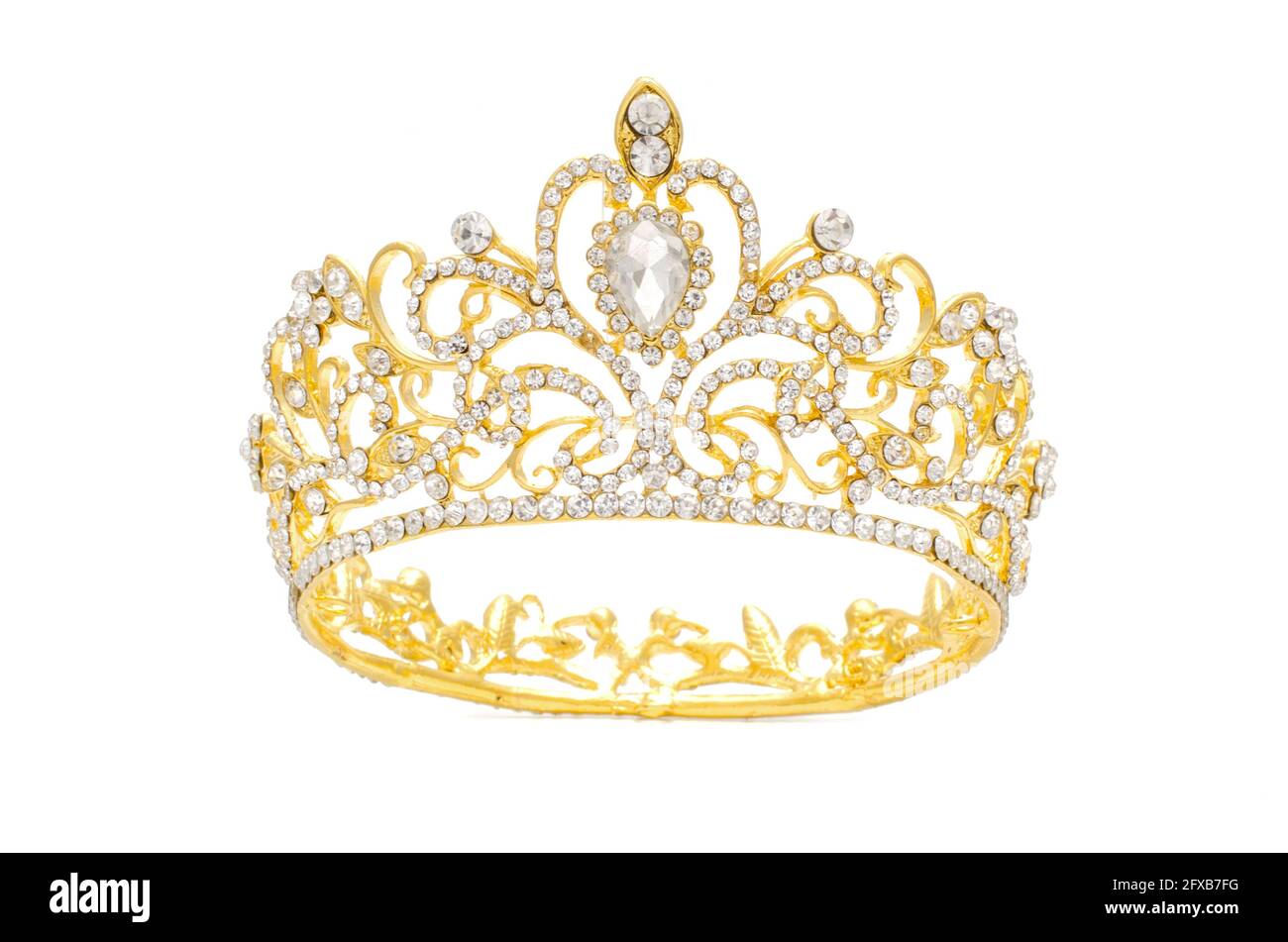 gold crown with diamonds isolated on white Stock Photo - Alamy