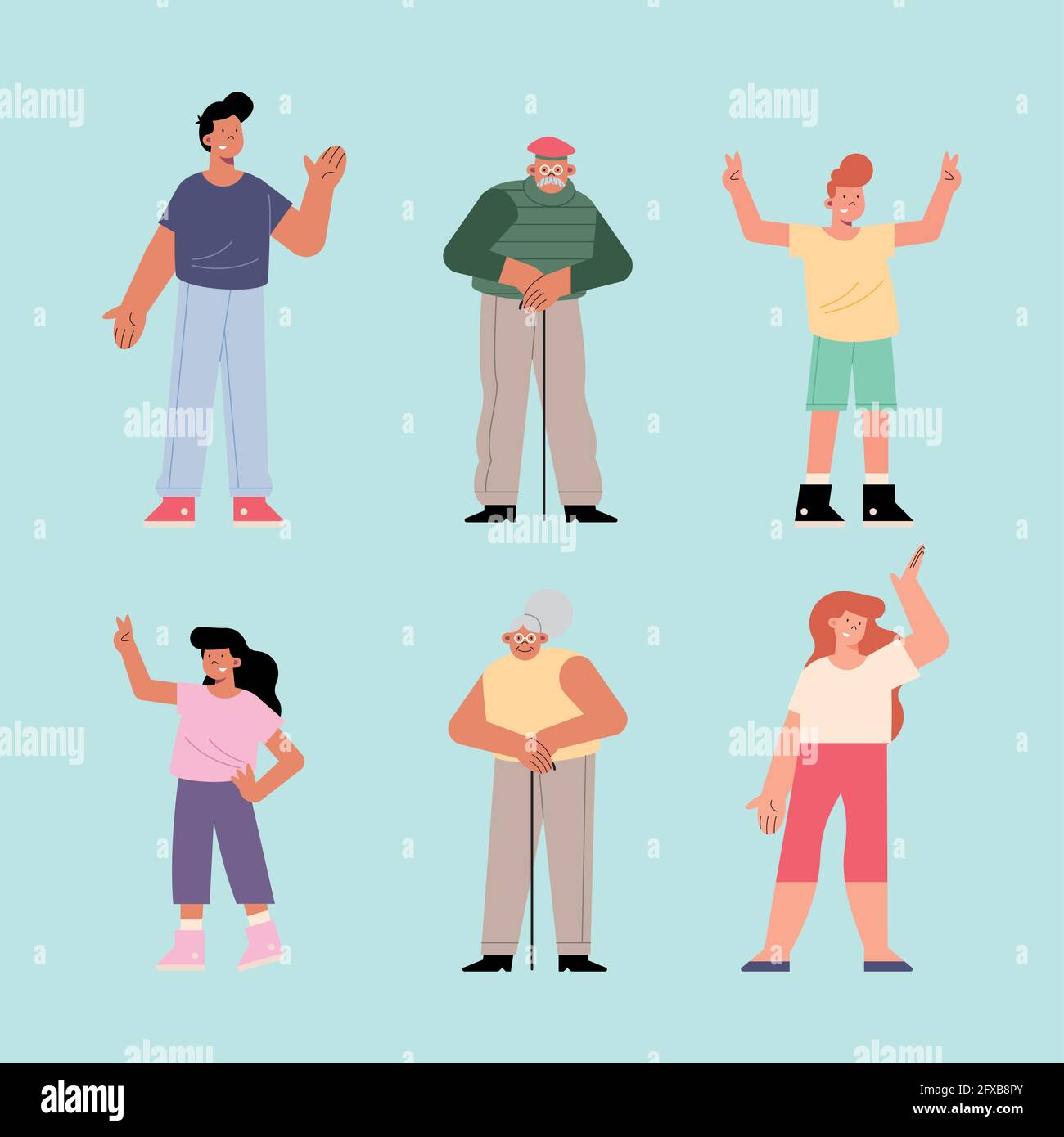 six family members group characters Stock Vector Image & Art - Alamy