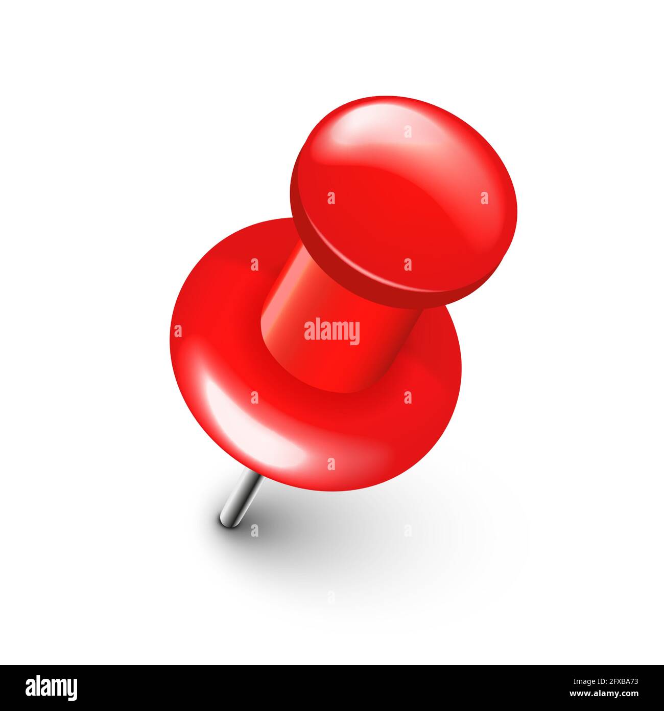 Realistic red push pin. Board tack isolated on white background ...